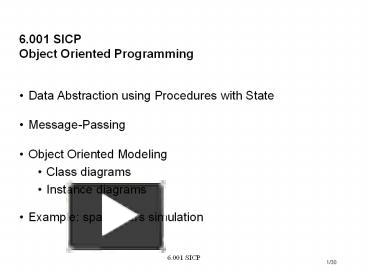 6.001 SICP Object Oriented Programming presentation | free to download