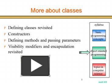 PPT – More about classes PowerPoint presentation | free to download - id: 2aeba-YmMyM