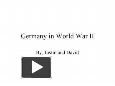 Germany in World War II presentation | free to download
