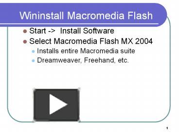 Wininstall Macromedia Flash presentation | free to download