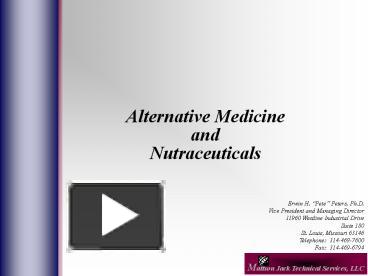 PPT – Alternative Medicine PowerPoint presentation | free to view - id ...