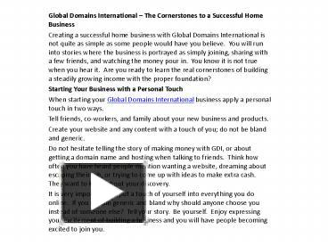 PPT – Global Domains International Cornerstones PowerPoint presentation | free to download - id ...