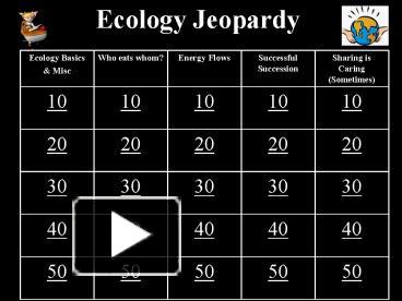 Ecology Jeopardy presentation | free to view