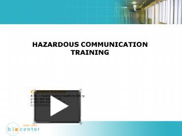HAZARDOUS COMMUNICATION TRAINING presentation | free to view