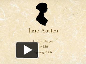 Jane Austen presentation | free to view