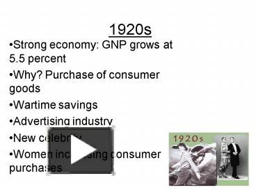 PPT – 1920s PowerPoint presentation | free to view - id: 2c70a-YzdjO