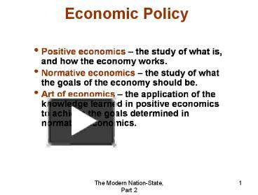 Economic Policy presentation | free to view