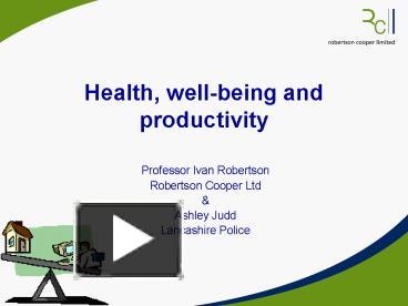 Health, wellbeing and productivity presentation | free to view