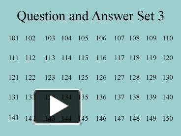 PPT – Question and Answer Set 3 PowerPoint presentation | free to view ...