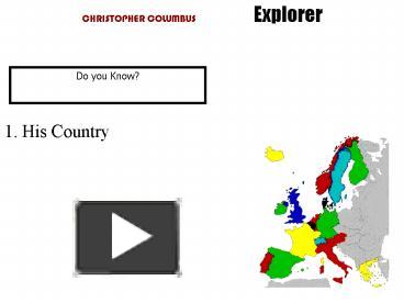 PPT – CHRISTOPHER COLUMBUS Explorer PowerPoint presentation | free to ...