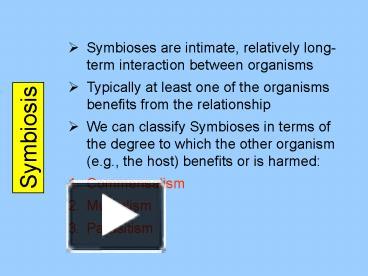 Symbiosis presentation | free to view