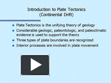Introduction to Plate Tectonics Continental Drift presentation | free ...
