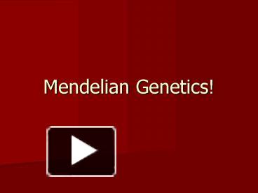Mendelian Genetics presentation | free to view