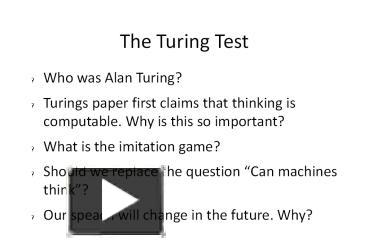 The Turing Test presentation | free to download