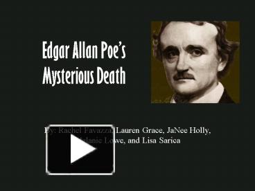 PPT – Edgar Allan Poes Mysterious Death PowerPoint presentation | free ...
