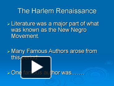 PPT – The Harlem Renaissance PowerPoint presentation | free to view ...