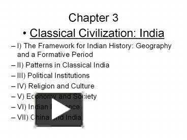 PPT – Classical Civilization: India PowerPoint presentation | free to ...
