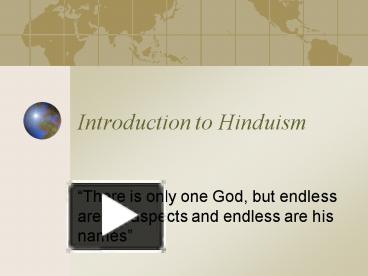 Introduction to Hinduism presentation | free to view