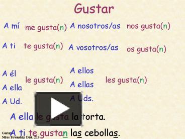 PPT – Gustar PowerPoint presentation | free to view - id: 2f9cf-Y2MwN