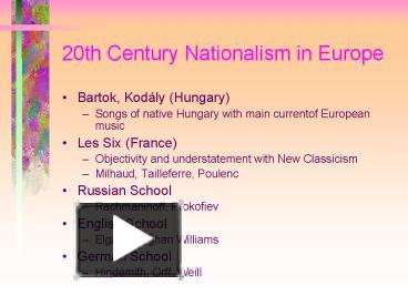 20th Century Nationalism in Europe presentation | free to view