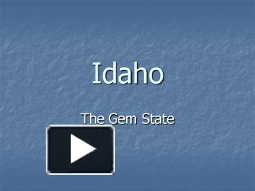 Idaho presentation | free to view