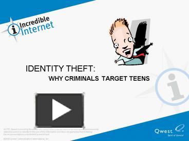 PPT – IDENTITY THEFT: PowerPoint presentation | free to view - id ...