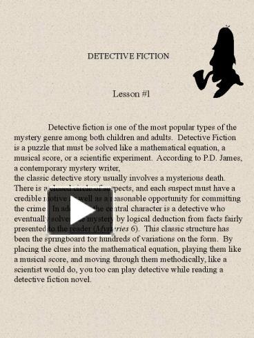 DETECTIVE FICTION presentation | free to view