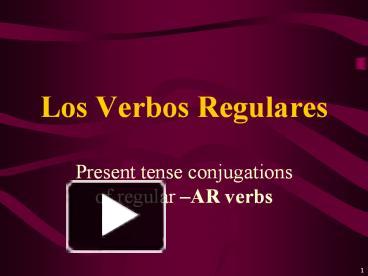 Present tense conjugations of regular presentation | free to download