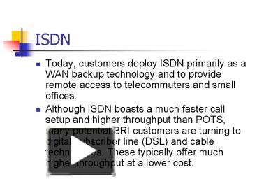 PPT – ISDN PowerPoint presentation | free to view - id: 316fd-NzM2Z