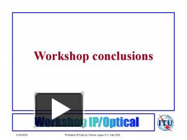 Workshop conclusions presentation | free to download