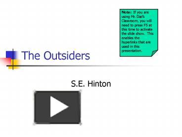PPT – The Outsiders PowerPoint presentation | free to view - id: 31a0f ...
