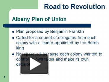Albany Plan of Union presentation | free to view