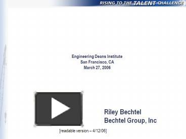 Engineering Deans Institute presentation | free to view
