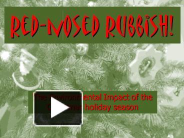 PPT – The Environmental Impact of the Christmas holiday season ...