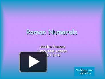 Roman Numerals presentation | free to view