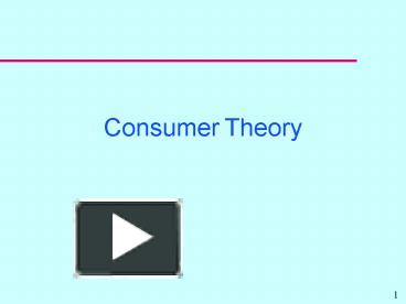 Consumer Theory presentation | free to view