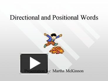 Directional and Positional Words presentation | free to view