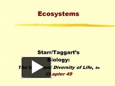PPT – Ecosystems PowerPoint presentation | free to view - id: 3472a-NWFiY