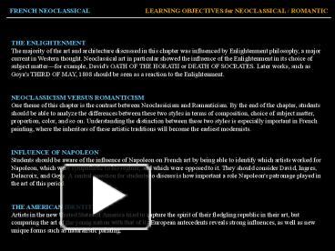 Neoclassicism presentation | free to view
