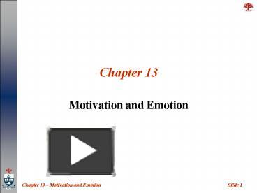 PPT – Motivation and Emotion PowerPoint presentation | free to view ...