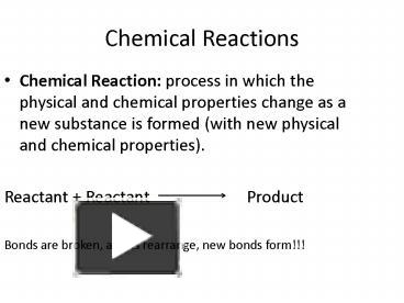 PPT – Chemical Reactions PowerPoint presentation | free to view - id ...