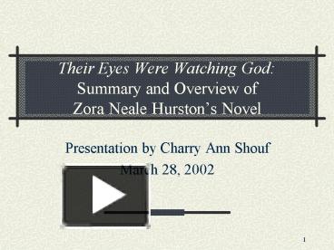 Their Eyes Were Watching God: Summary and Overview of Zora Neale ...