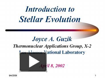 PPT – Introduction to Stellar Evolution PowerPoint presentation | free ...
