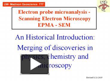 Electron probe microanalysis - Scanning Electron Microscopy EPMA - SEM presentation | free to ...