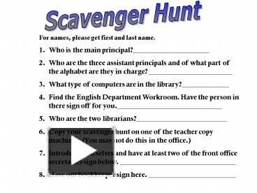 Scavenger Hunt presentation | free to download