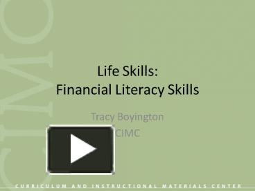 Life Skills: Financial Literacy Skills presentation | free to view