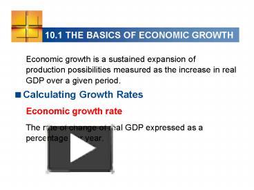 10.1 THE BASICS OF ECONOMIC GROWTH presentation | free to view