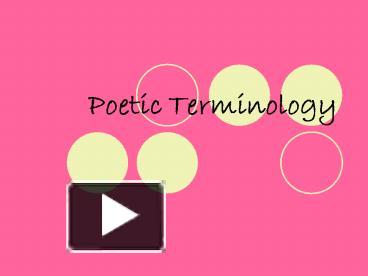 PPT – Poetic Terminology PowerPoint presentation | free to view - id ...