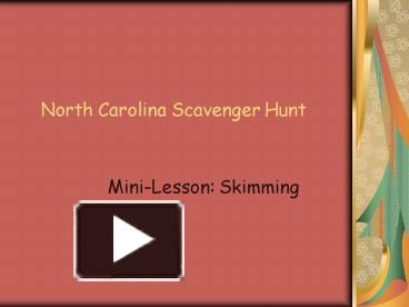 PPT – North Carolina Scavenger Hunt PowerPoint presentation | free to ...