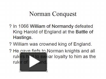 Norman Conquest presentation | free to view